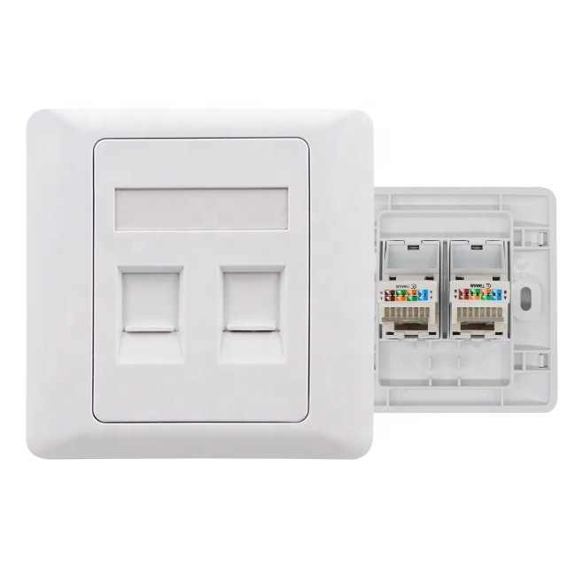 Puxin Double Ports Cat5e Cat6 Utp 86 Type Network Keystone Jacks Module ...
