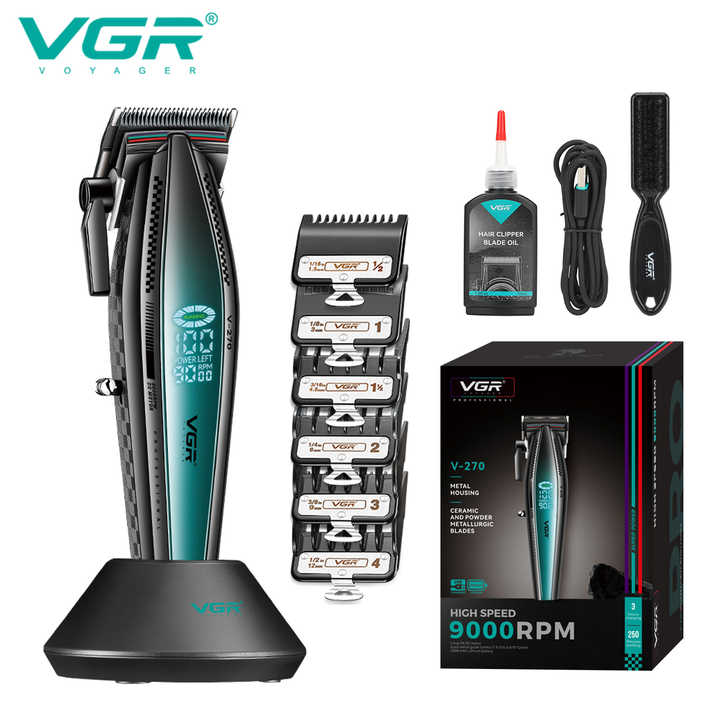 VGR V-270 DLC Blade 9000RPM Motor Barber Rechargeable Hair Clipper