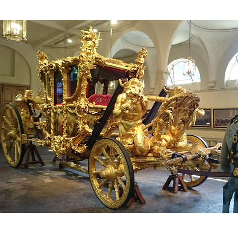 Luxury Gold State Coach Horse Drawn Carriage With Electric Power - Buy ...