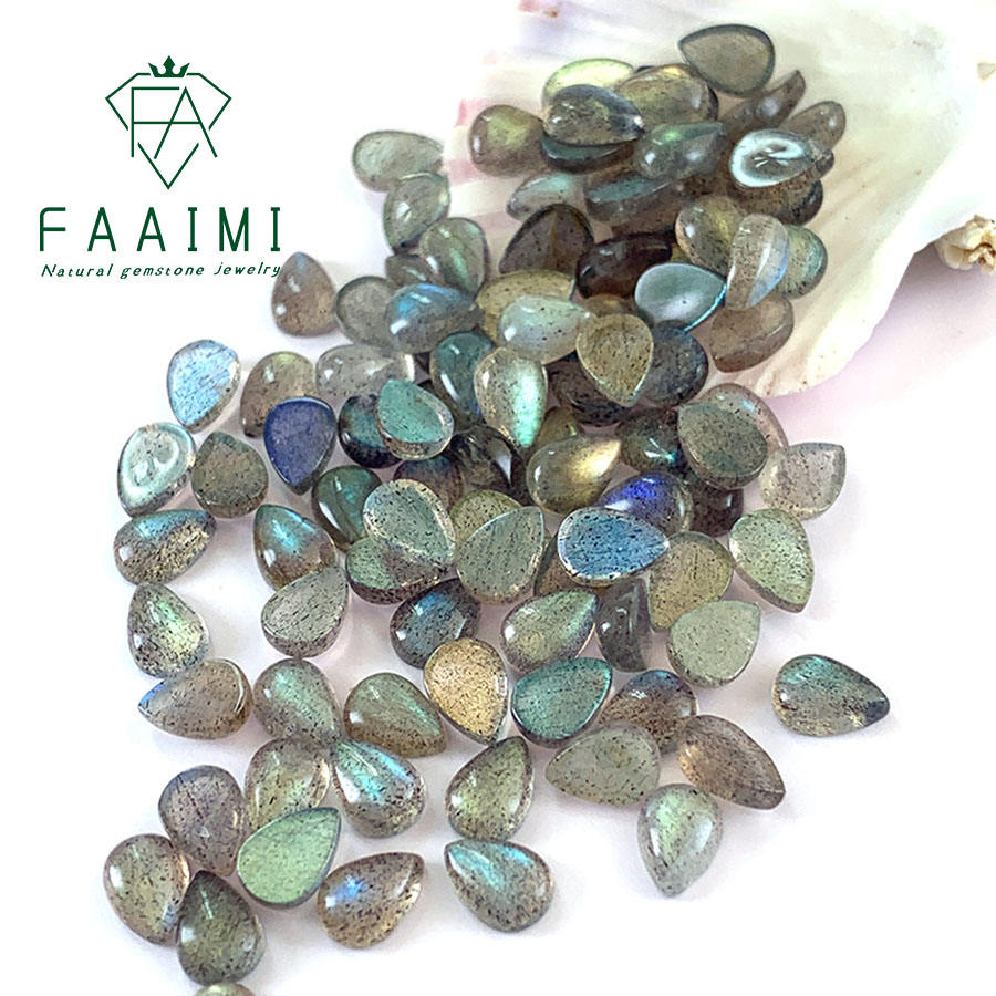 Wholesale Natural Pear Cut Labradorite Facet Gems Gem Stone CABS ...