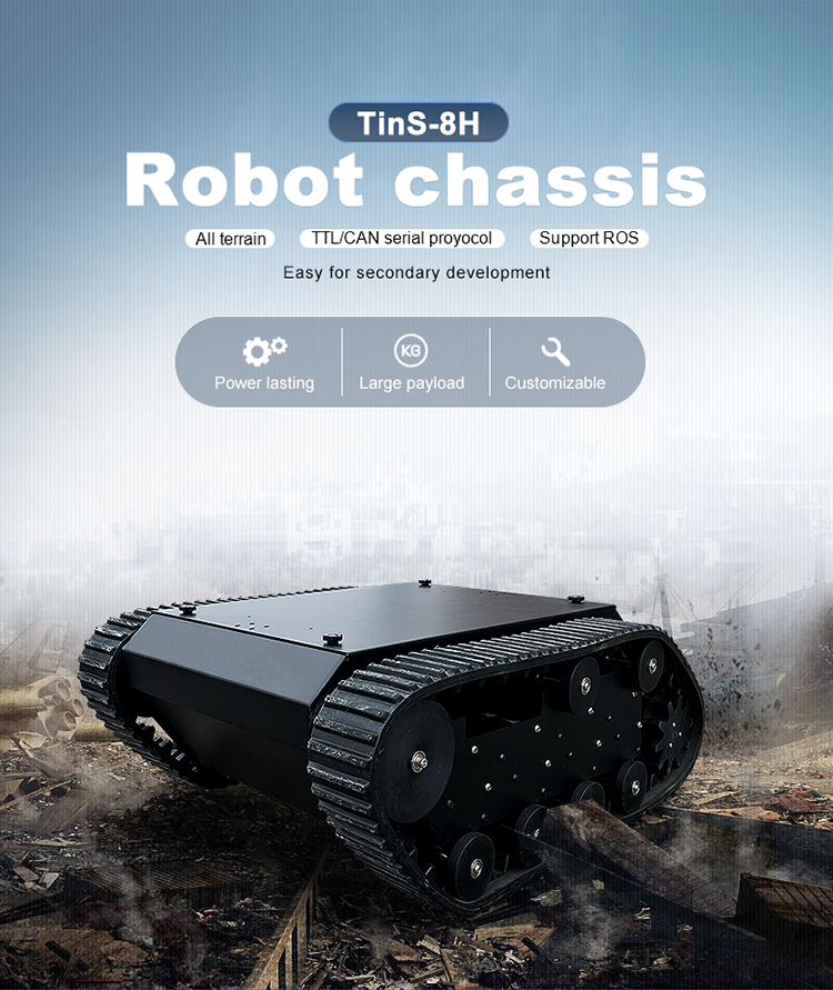 Tins 8h 추적 섀시 차량 탱크 Rc 고무 트랙 하부 구조 원격 제어 크롤러 로봇 플랫폼 Buy 크롤러 로봇 섀시로봇