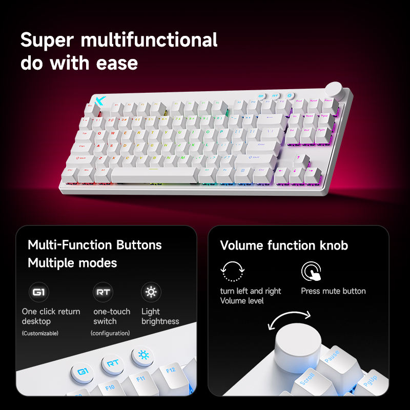 MCHOSE Mix 87 Mechanical Gaming Keyboard - 8k Polling Rate, RGB Backlit ...