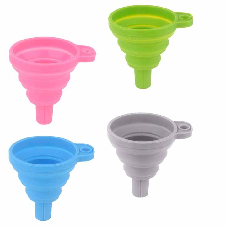 Portable Silicone Drink Funnel Filtering Oil Bottles Anti Spill Funnels ...