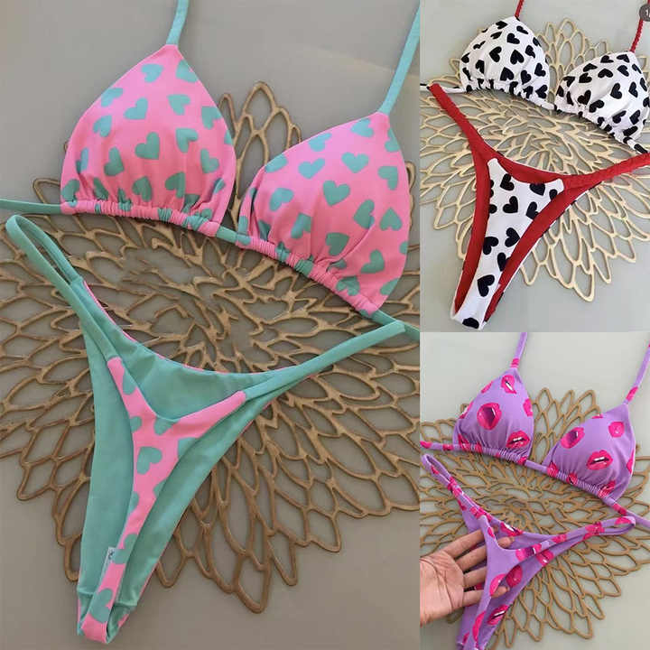 Shop Custom Swimwear - Sexy Three Point Thong Swimsuit