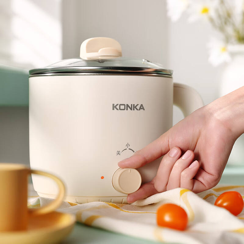 1.5L Electric Mini Rice Cooker & Steam Hot Pot with Tempered Glass Lid ...