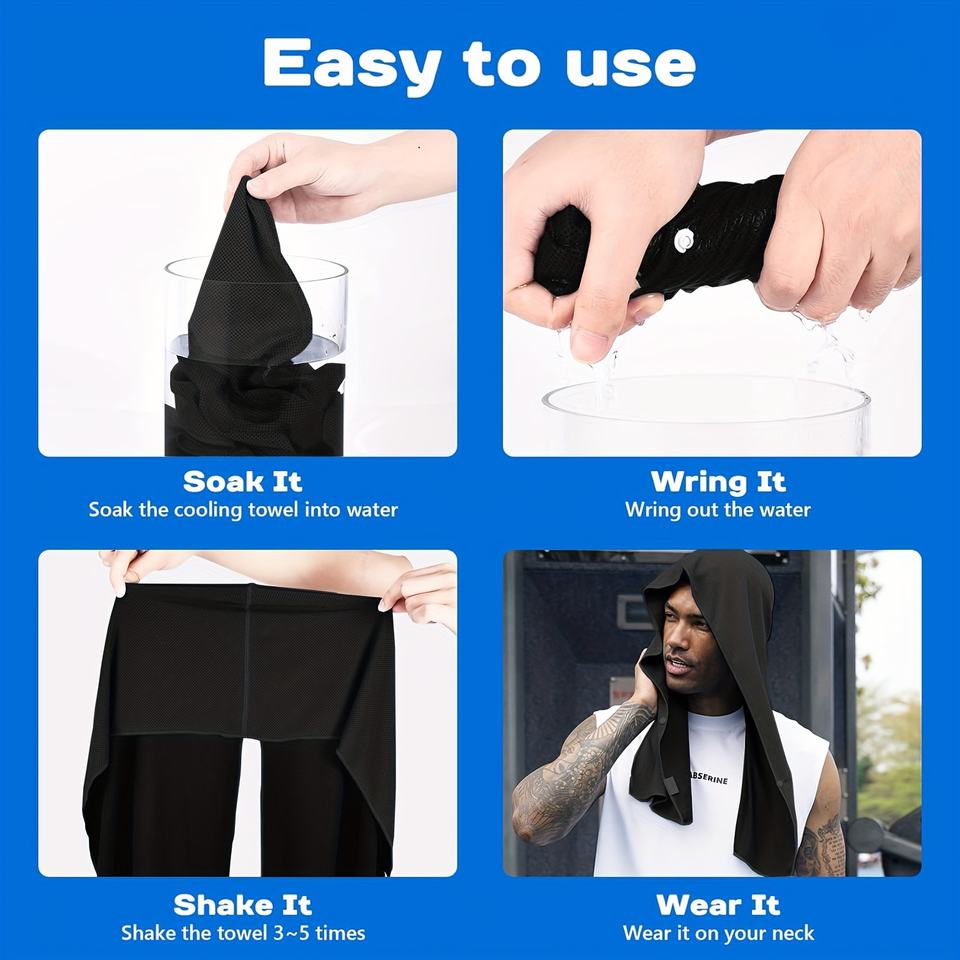 U-shaped Polyester Microfiber Knitted Cooling Headscarf Quick-Dry Water ...