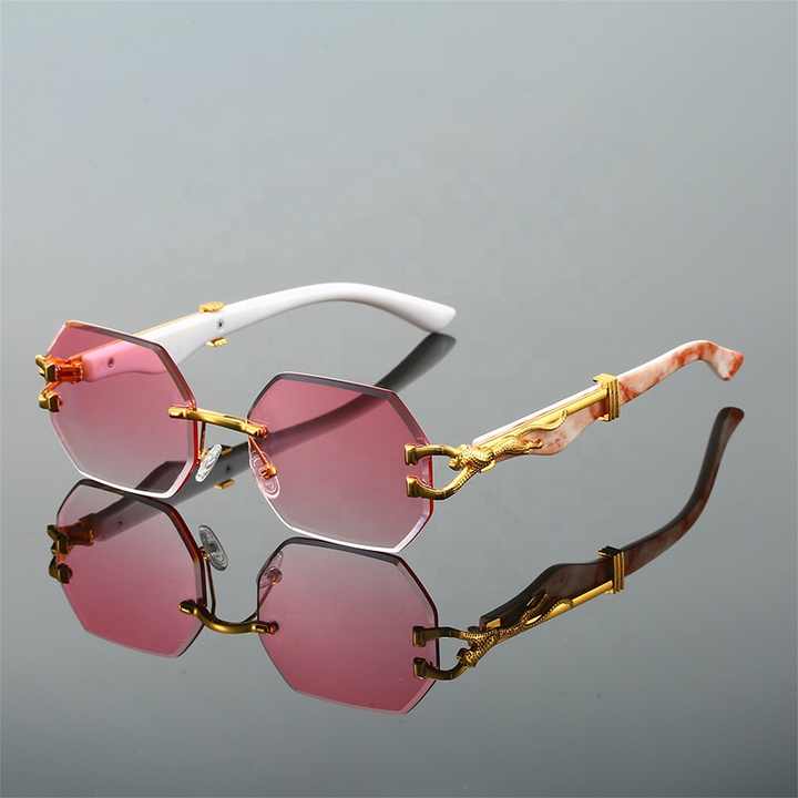Unisex Diamond Cut Rimless Sunglasses - Fashion & Protection