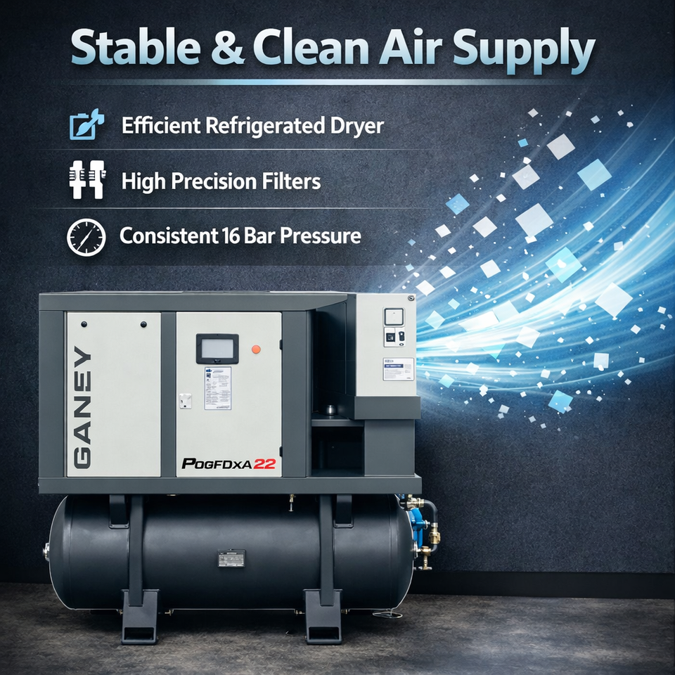 KAISHAN AC Power Screw Air Cooled Stationary Air Compressor 15kW 18bar ...