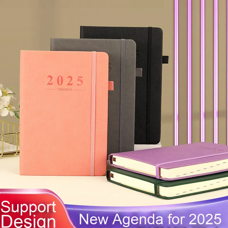 Annual Calendar Notebook A5 Strap Diary A4 Hardcover Imitation Leather ...