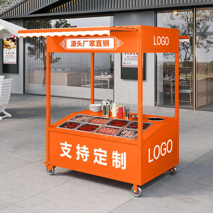 Multi-Functional Mobile Dining Snack Cart Street Stall Cart Portable ...