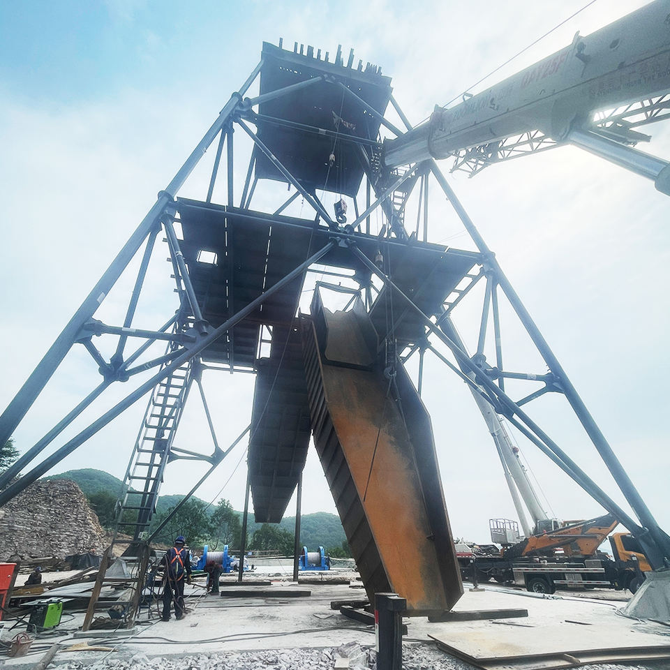 3T Sinking Winch Mining Hoist, Headframe Core Shaft Sinking Equipment ...