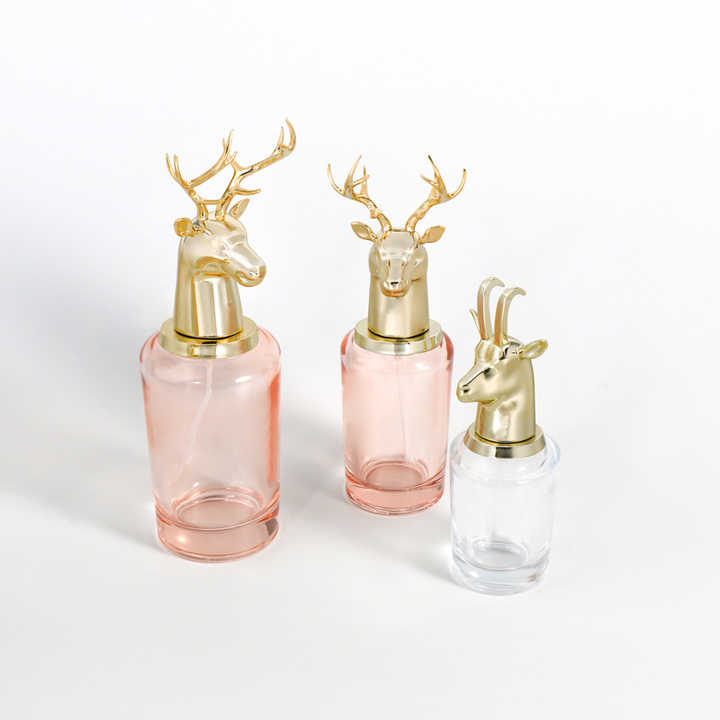 Fashion new cylindrical glass perfume bottle high-grade antler head ...