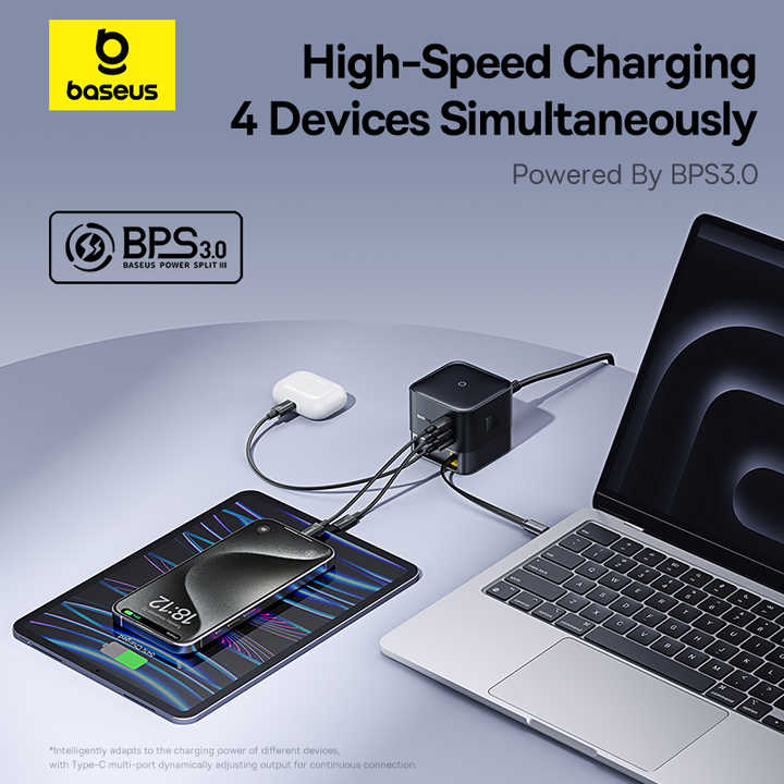 Baseus 100W Desktop Charger - Fast Charging for Tablets & Laptops