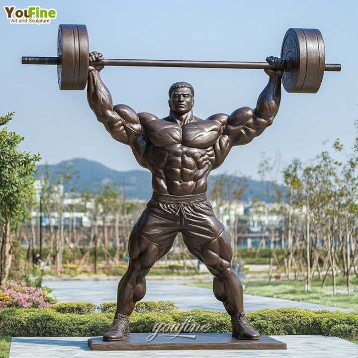 Gyms Sports Strongman Sculpture Bronze Weightlifting Statue