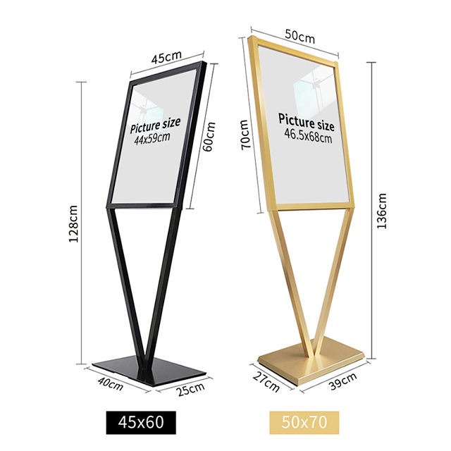 Adjustable Heavy Duty Aluminum Sign Stand with Poster Holder Portable ...