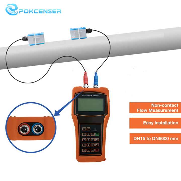 DN15-6000mm Digital Flow Meter Handheld Ultrasonic Portable Water Ultrasonic Flowmeter with Good ...