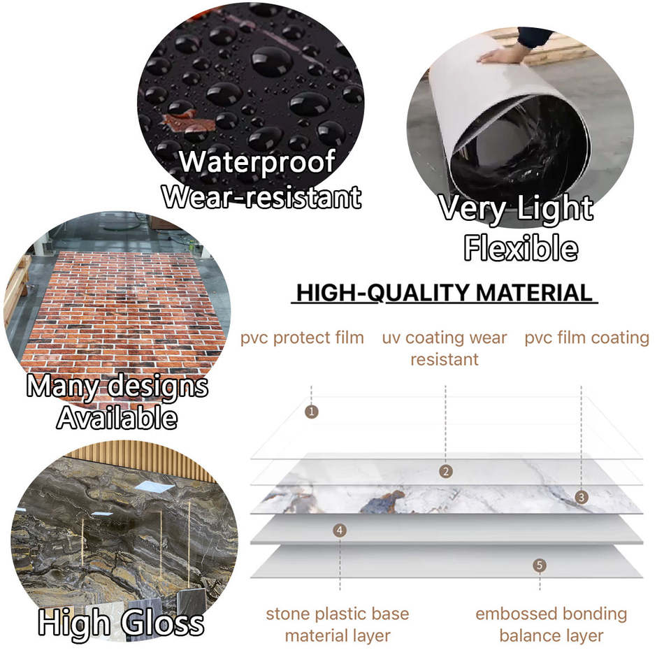 Modern Luxury Golden Color UV Marble Board Glossy Interior Bathroom ...