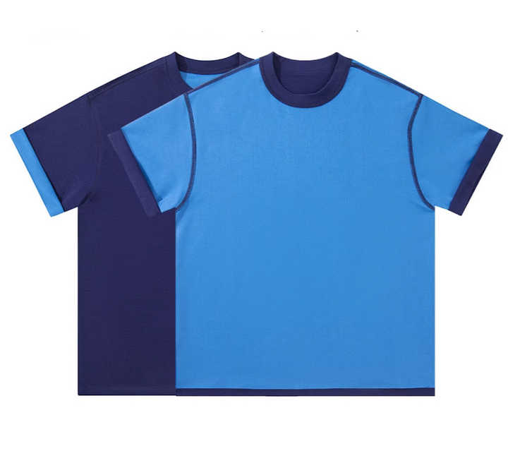 Men Two Sides Different Colors New Fashion Short Sleeve T Shirt Lady ...
