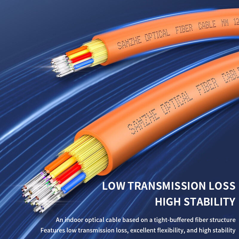 GJFJH Indoor Multimode Fiber Optic Cable 2/4/8/12/24 Core Orange Jacket ...