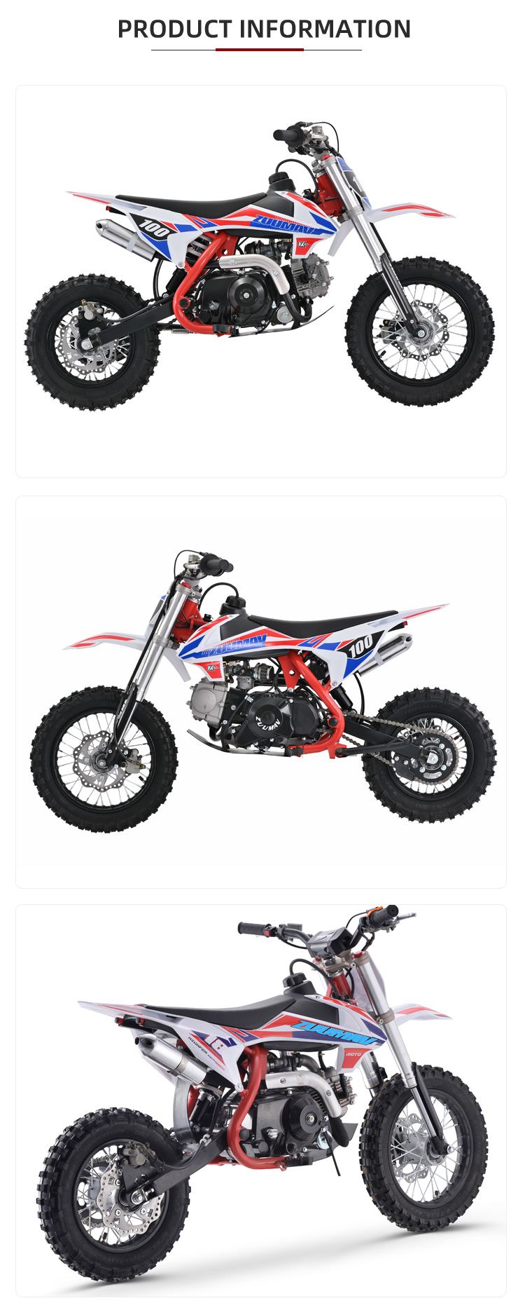 2020 Motocross 110cc Automatic Enduro Motorcycle 4 Stroke Engine Mini ...