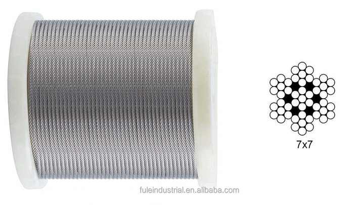 FULE 8 16mm Plastic PVC Coated 316 Stainless Steel Wire Cable Price 7x7 ...