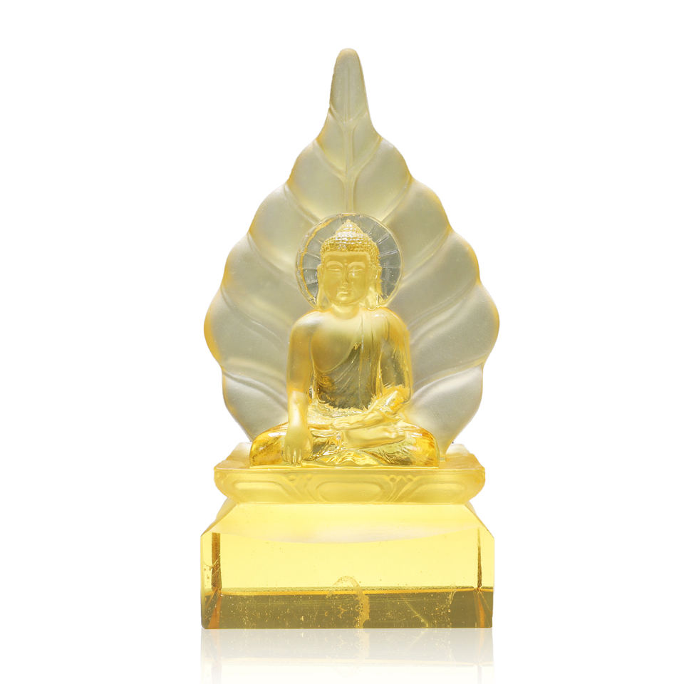 Chinese Liuli Bodhi Buddha Figurine Eco-Friendly Crystal Glass ...