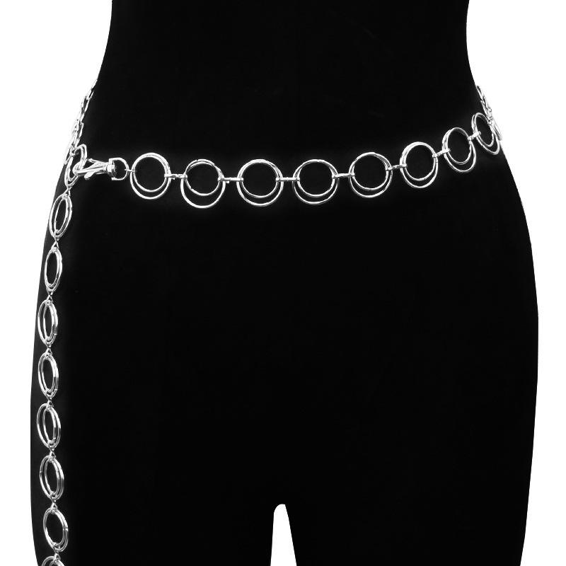 Trendy Fashion Adjustable Metal O-Ring Waist Chain Belts Stylish Body ...