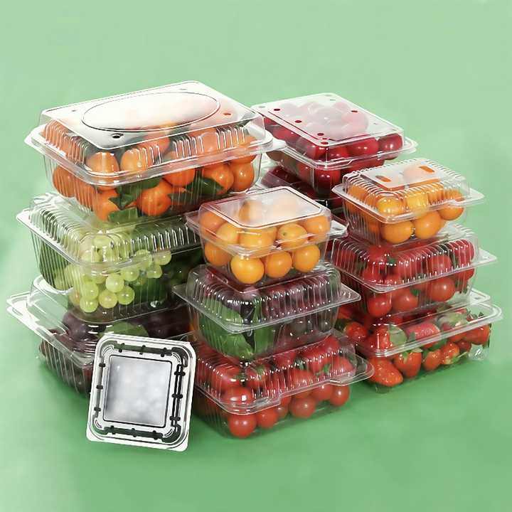 Factory Clear PET 500g Disposable Plastic Fruit Tomato Strawberry ...