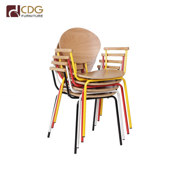 Modern Design Wooden Restaurant Set - 1 Table 2 Chairs