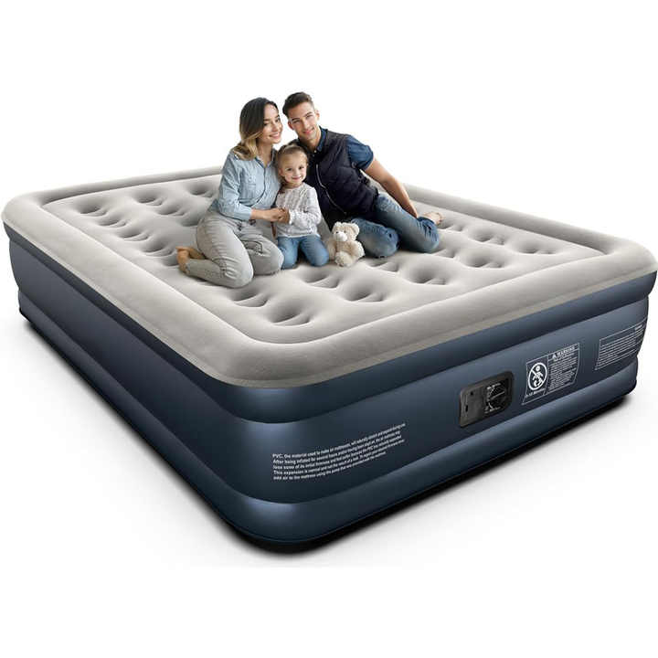 LGM Customized 35 Coils Inflatable Flocked Fabric PVC Camping air Bed ...