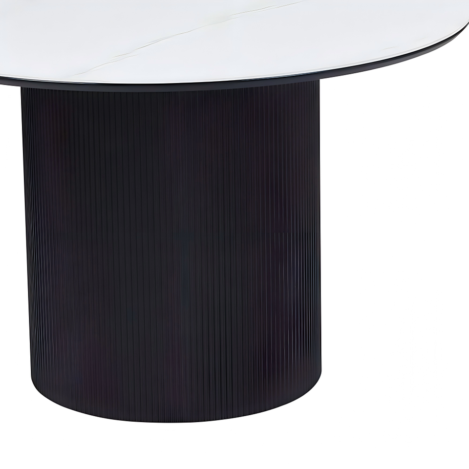 Modern Minimalist Nordic Round Dining Table with Ceramic Top and MDF ...