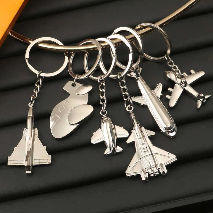 Existing Aircraft Keychain Creative 3D Metal Warplane Helicopter ...