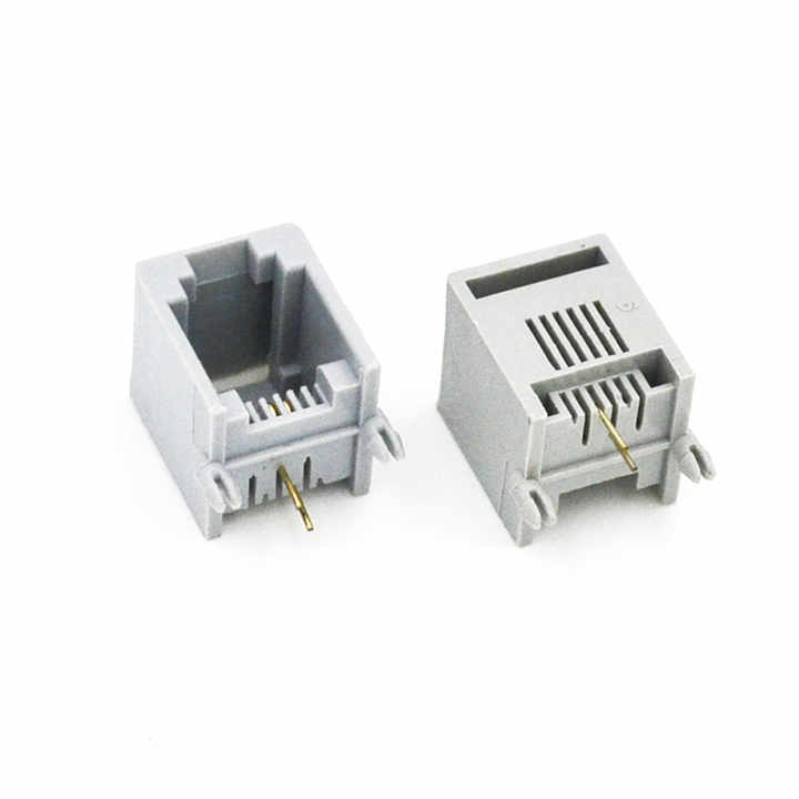 Pcb Modular Jack Rj11 Telephone Jack 6p4c 4core Female Connector - Buy Rj9 4pin Pcb Modular Jack ...