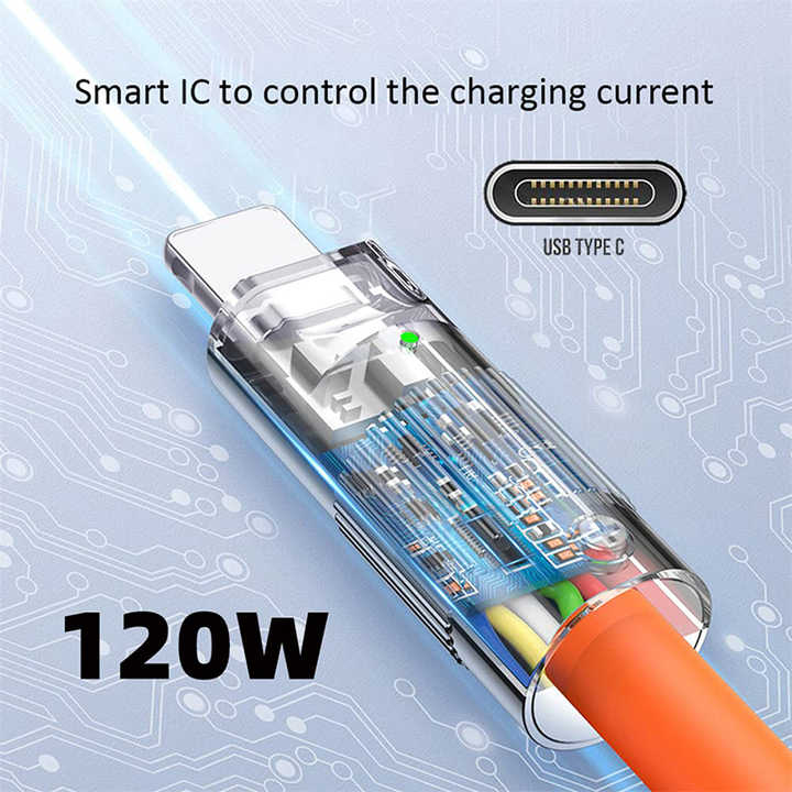 Super Fast 120W 6A Charging Cable Metal Zinc Alloy Liquid Silicone ...