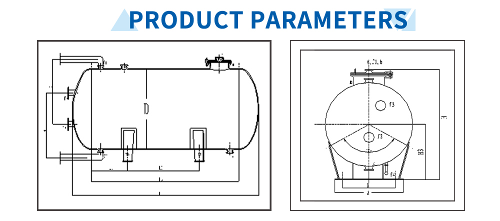Small Capacity horizontal storage tank-Industrial enamelled Chemical ...