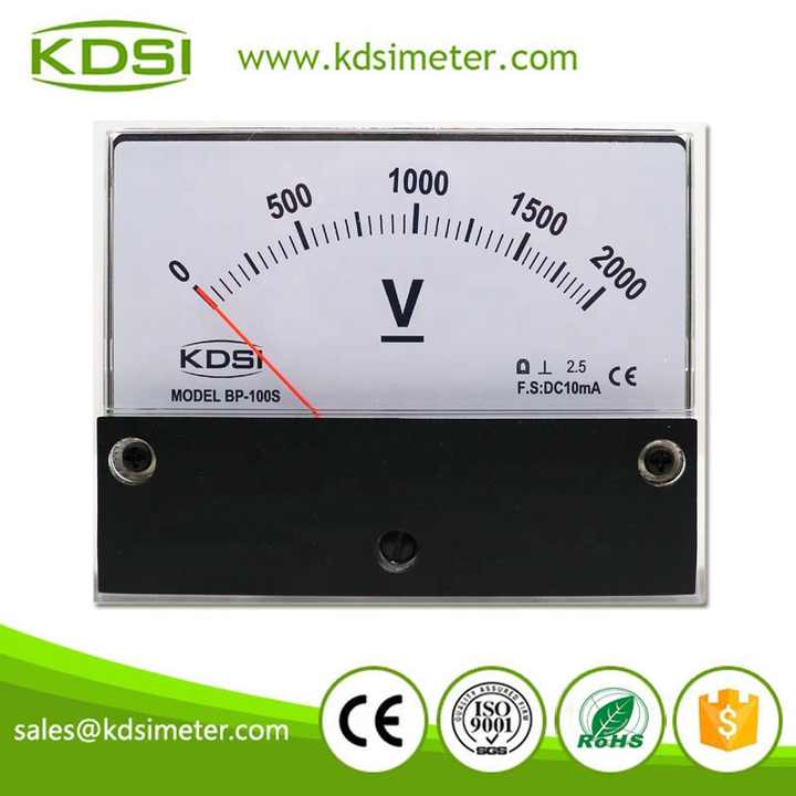 Easy Installation BP-100S Dc10ma 2000V Analog Voltmeter