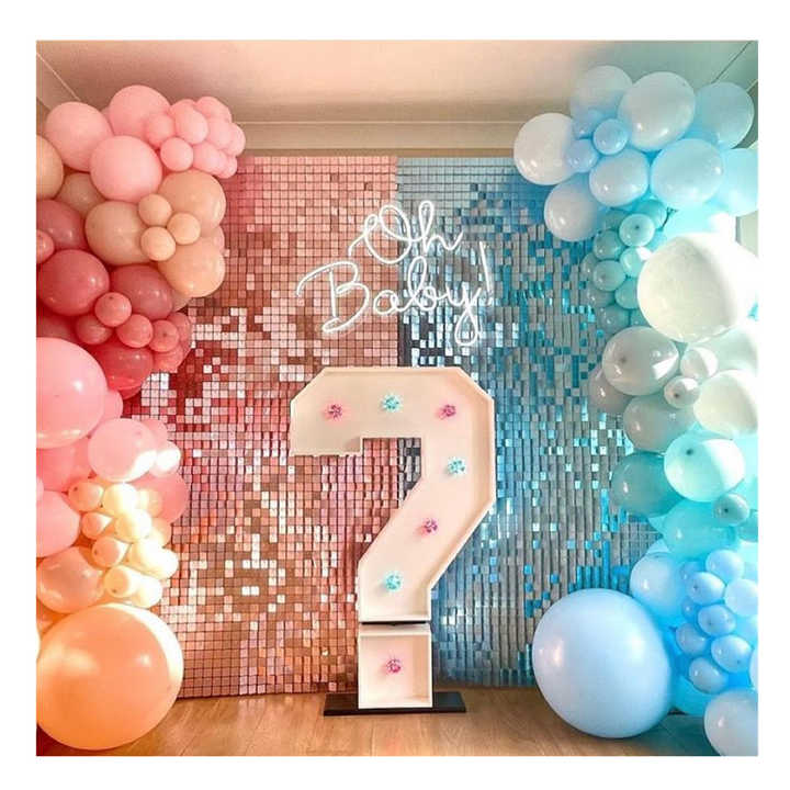 Pink and Blue Private Gender Reveal Shimmer Sequin Wall Little Bundle ...