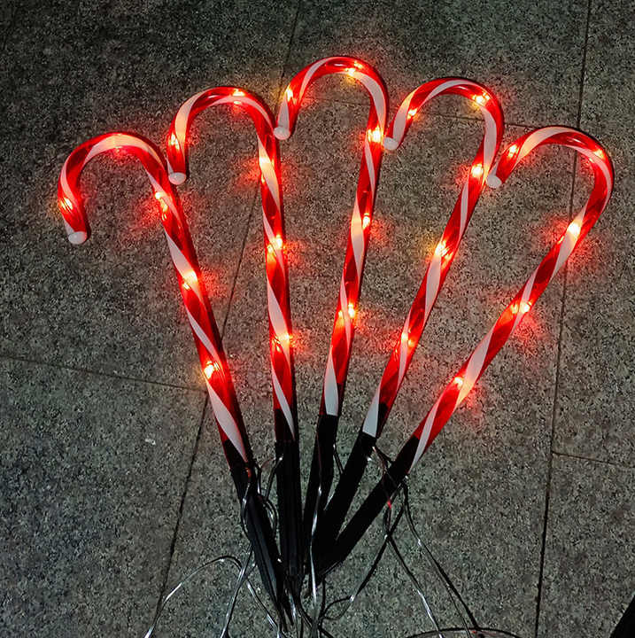Battery Powered Waterproof IP65 Red LED Christmas Candy Cane Floor ...