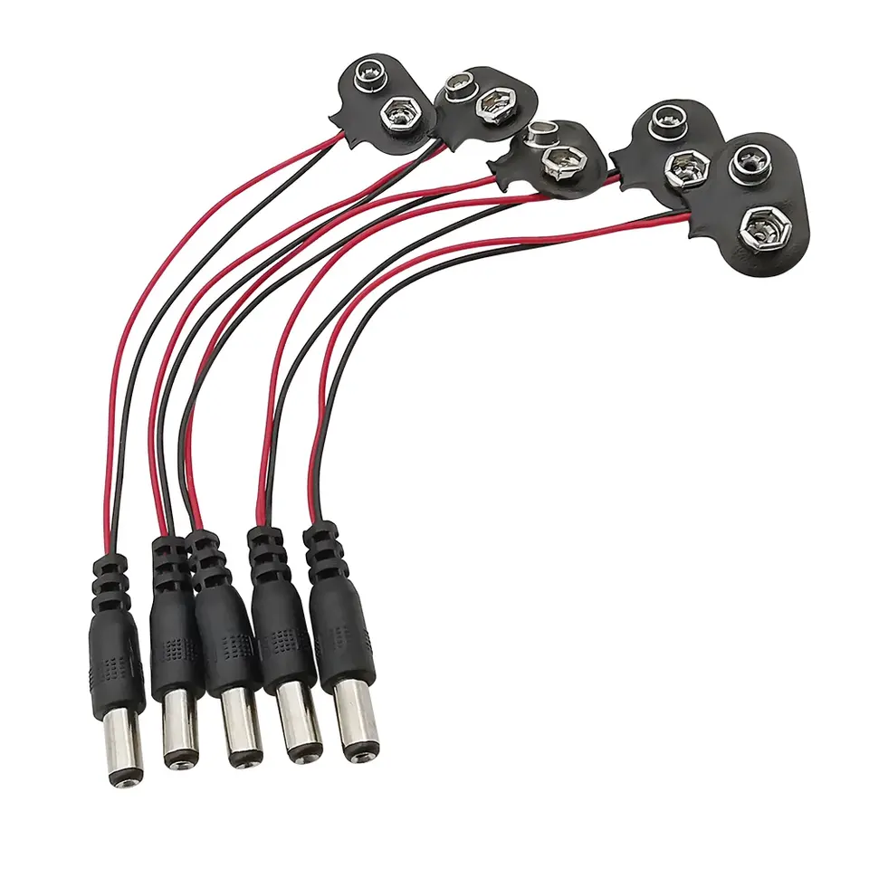 2025 T Type 9V DC Battery Snap Power Connector Cable Plug Clip Barrel ...