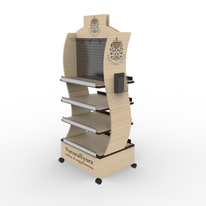 Supermarket Shelves Dedicated Laminated Solid Wood and Metal Mixed ...