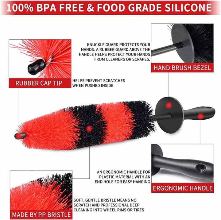 ZhenDa Eco-Friendly PP Bristle Car Tire & Wheel Cleaning Brush with Non ...