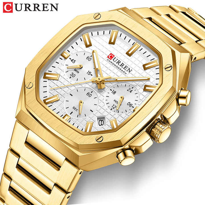 Curren 8459 Golden Luxury Quartz Watches for Men