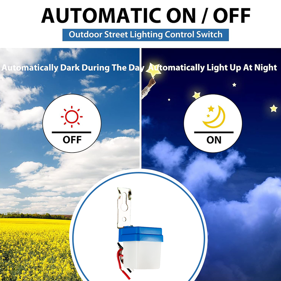 CNRIYA Outdoor Photoelectric Automatic Inductive Switch 105-305V 3A Day ...