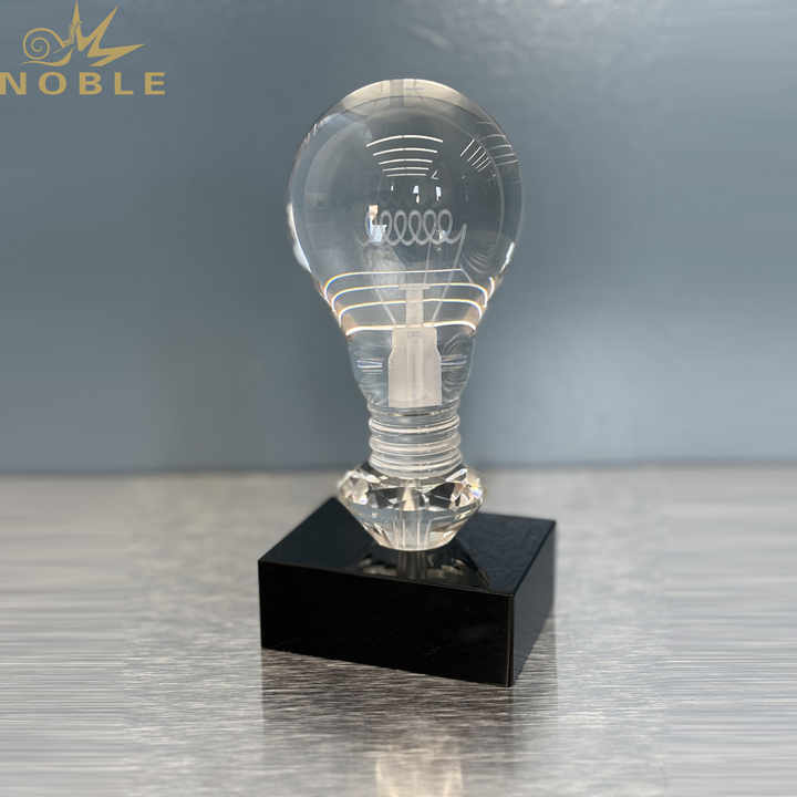 Noble Free Mold Optical Crystal Edison Light Bulb Trophy Custom Crystal ...