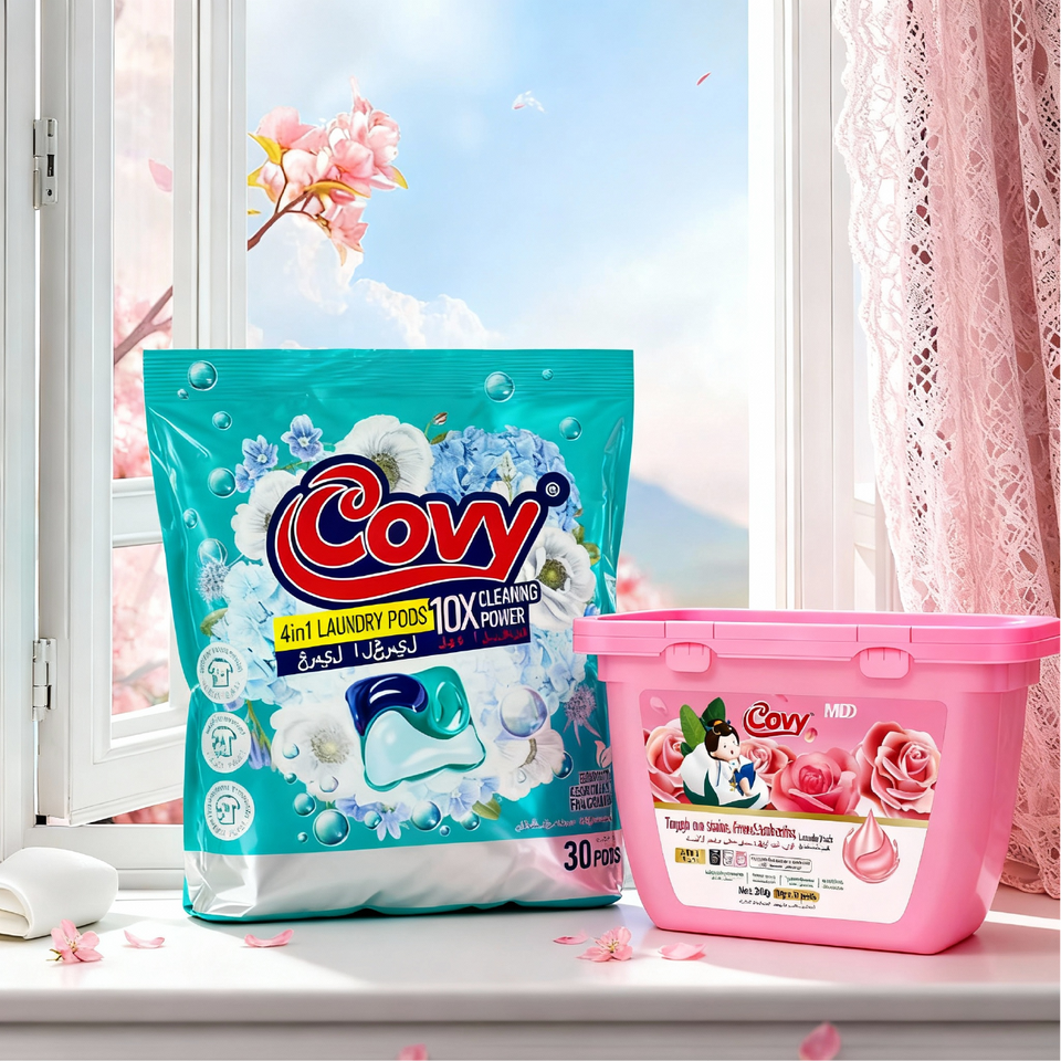 Covy Laundry Detergent Family Pack Concentrated Rose Aroma Pods Powder ...