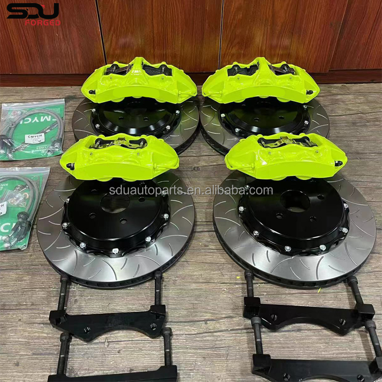 Custom green caliper big brake kit with calipers, pads and rotor ty ...