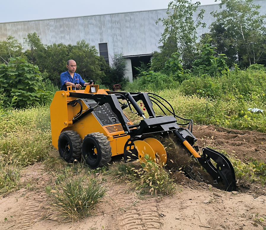 370kg Mini Diesel-Powered Trencher Wheel Loader China Engine Stand-On ...
