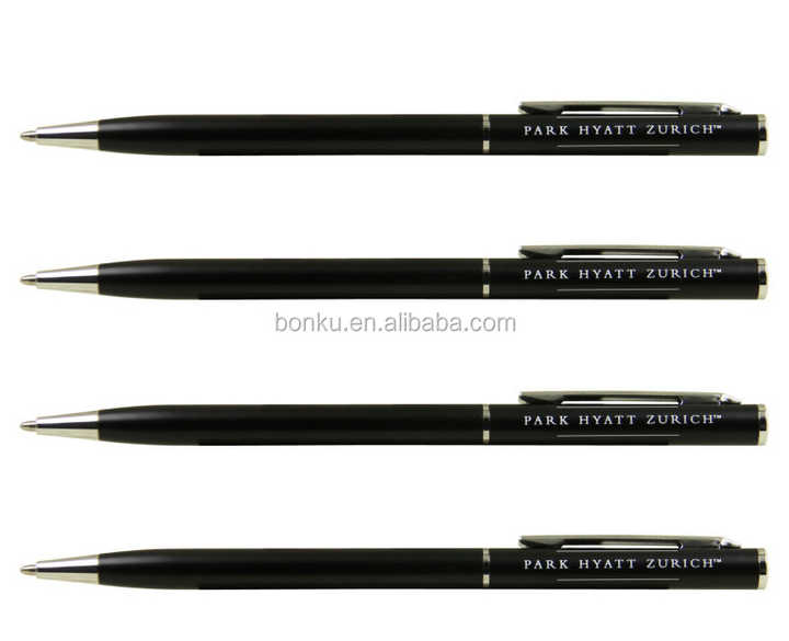 Park Hyatt Slim Hotel Custom Logo Printed Metal Pen 0.5mm Writing Width ...