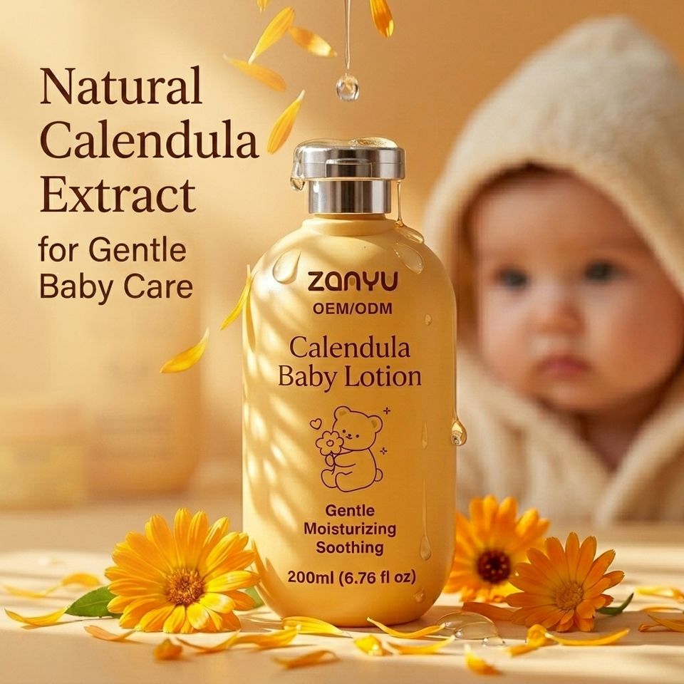 Calendula Baby Care Set: 2-in-1 Wash, Lotion & Face Cream, Gentle ...