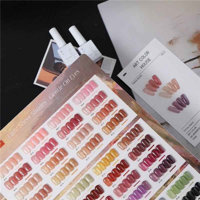 48-Color Mountain Dusk Glitter & Cat Eye Art Polish Set with Long ...